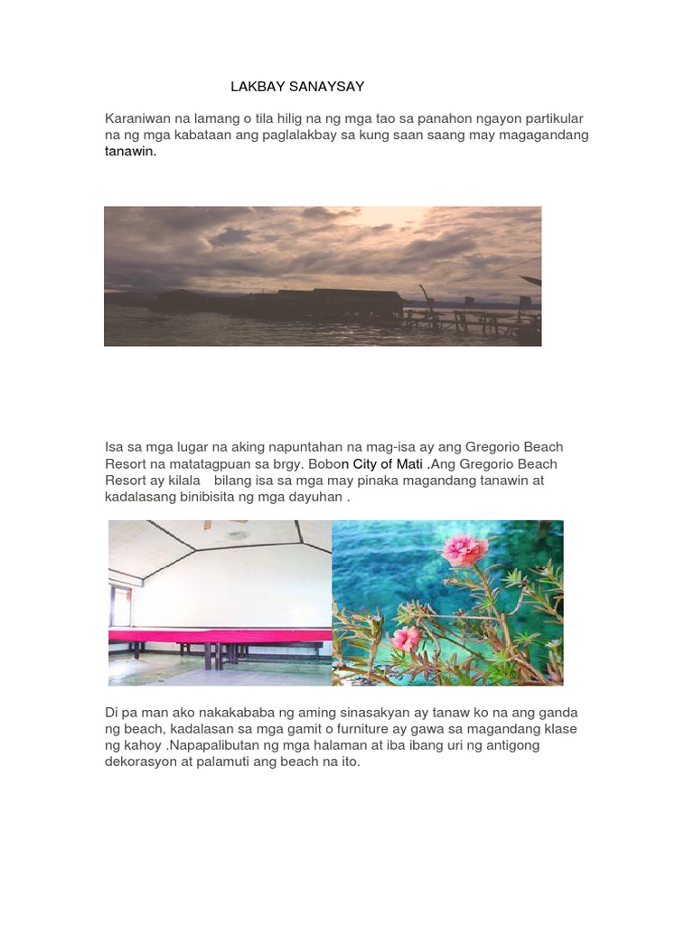 Lakbay Sanaysay | PDF