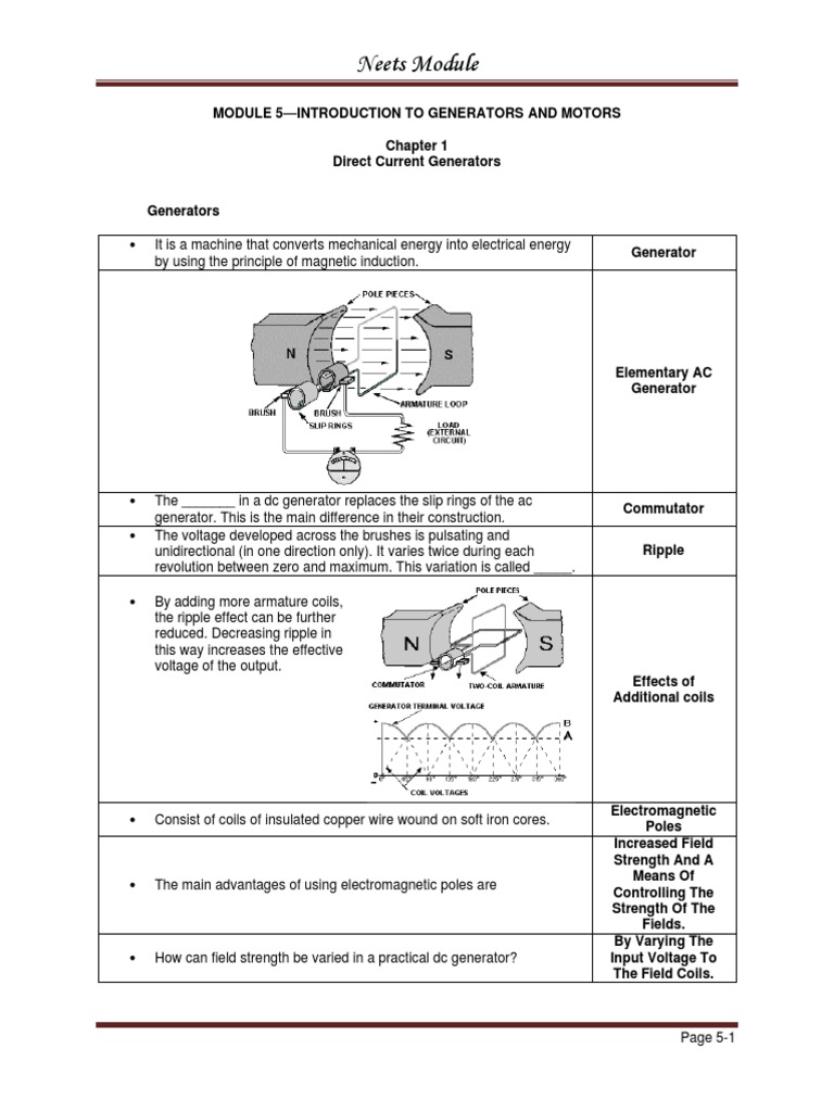 Module 5 | PDF | Electric Motor | Electric Generator