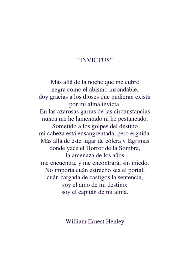 Poema Invictus De Mandela Invictus': An Inspirational Tribute To The