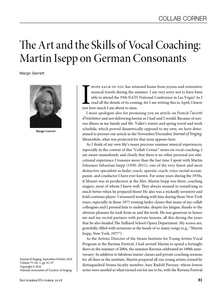 The Art and The Skills of Vocal Coaching | PDF | Singing | Vowel