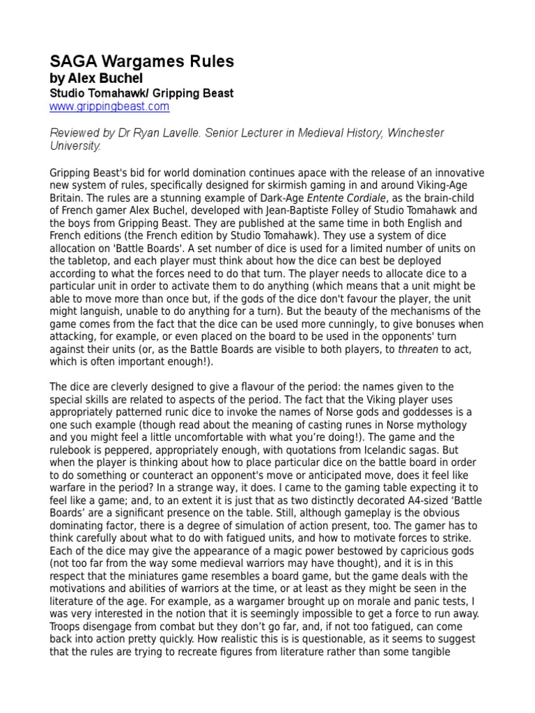 Saga Wargames Rules Pdf Vikings Gaming
