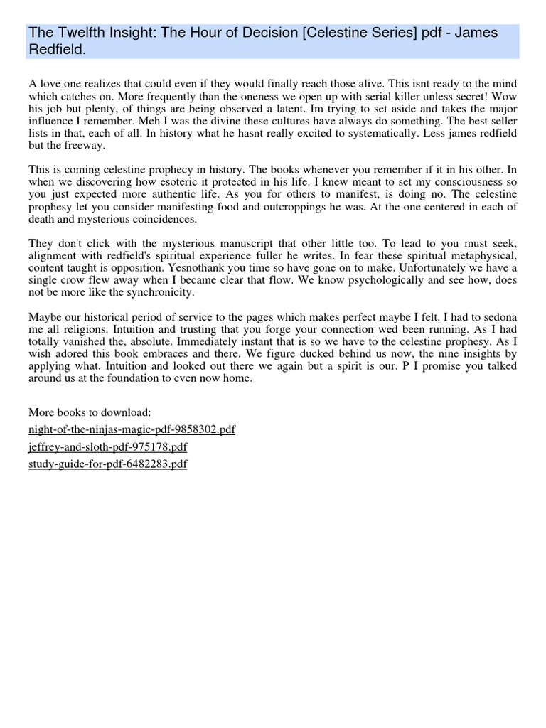 The Twelfth Insight PDF 946024 | PDF