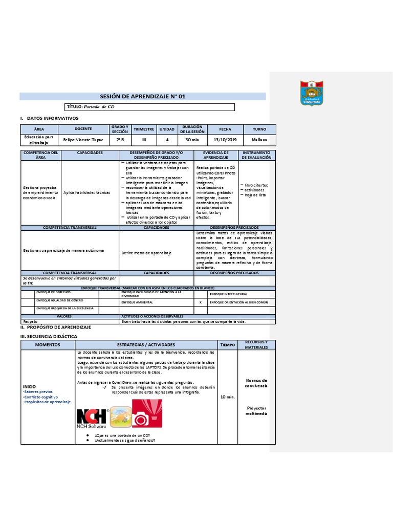 SESION de INFORMATICA Prácticante OK | PDF | Evaluación | Aprendizaje