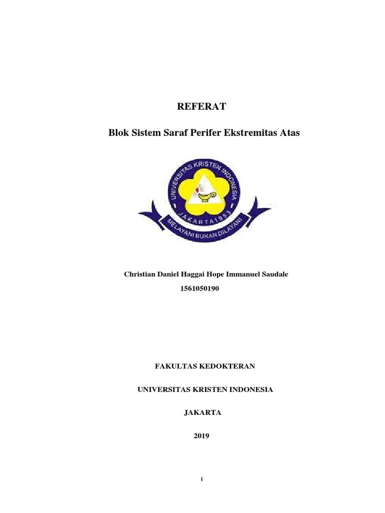 Referat (Blok SISTEM SARAF PERIFER Ekstremitas Atas) | PDF