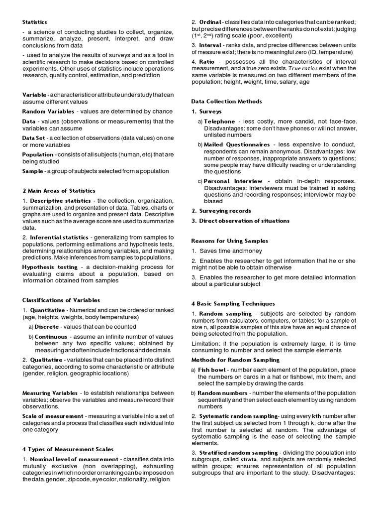 Statistics and Probability Reviewer | PDF | Probability Distribution ... Statistics and Probability Reviewer | PDF | Probability Distribution ...