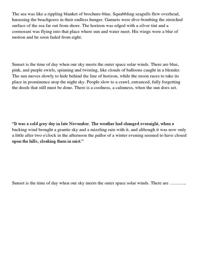 Wsh. G7 ADEK Descriptive Writing | PDF | Sky | Planets Of The Solar System