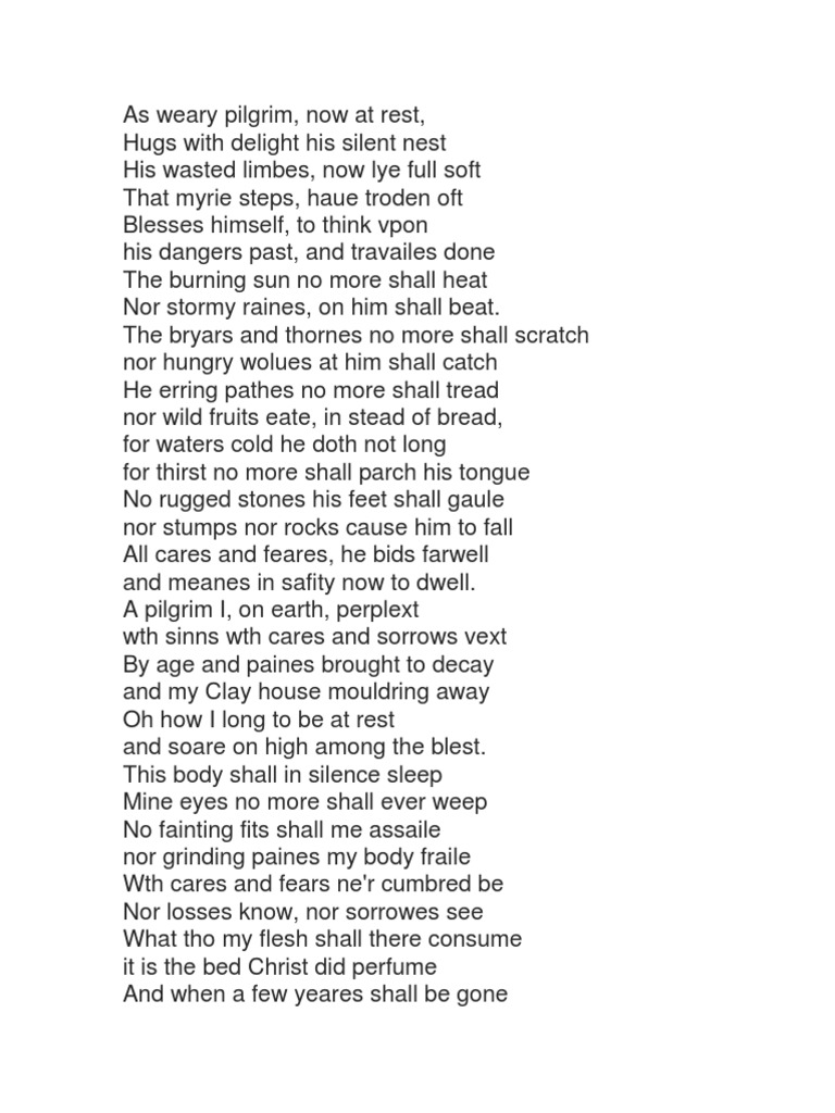 As Weary Pilgrim - Poem | PDF