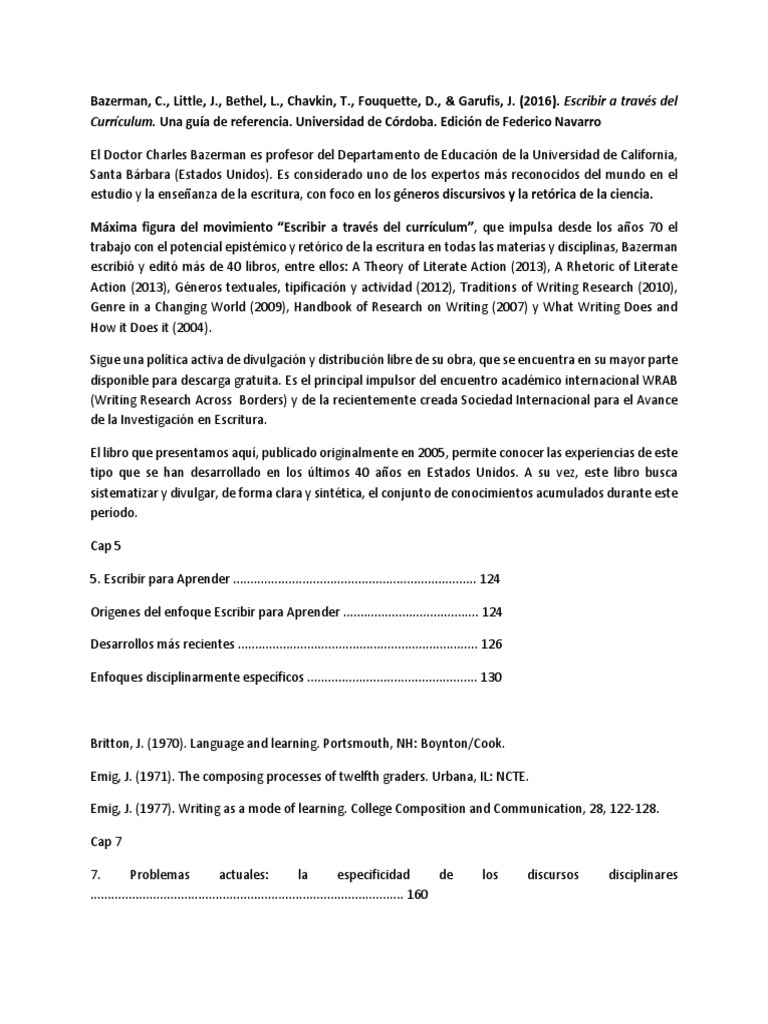 Bazerman | PDF | Escritura | Intertextualidad