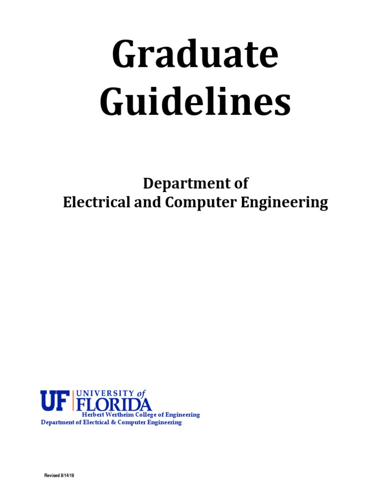 University Of Florida Ece Graduate Guidelines Handbook Pdf Thesis