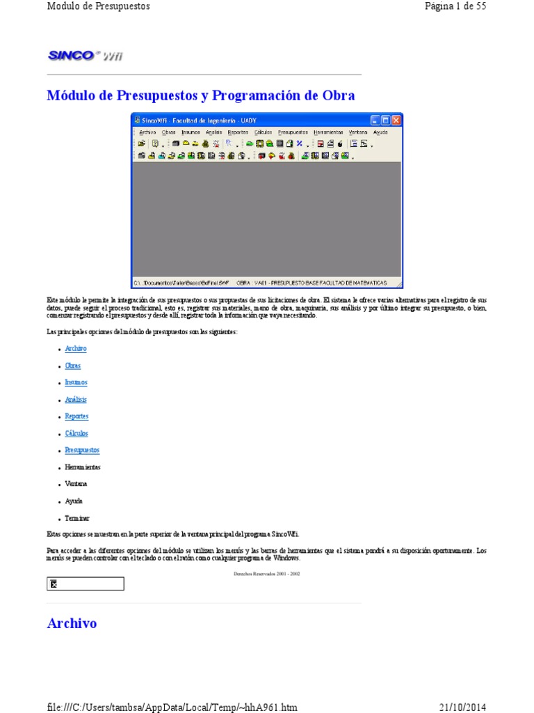 Manual Sinco Wfi PDF | PDF | Archivo de computadora | Ventana (informática)