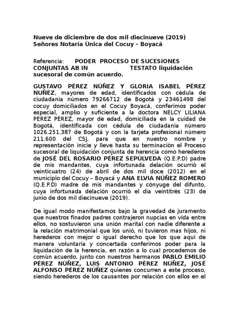 Poder Sucesion en Notaria | PDF | Instituciones sociales | Ciencias sociales