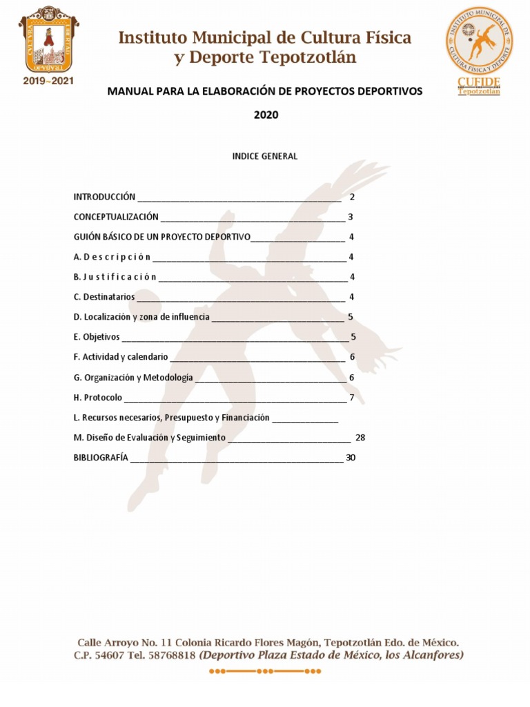 Manual para La Elaboración de Proyectos Deportivos | PDF ...