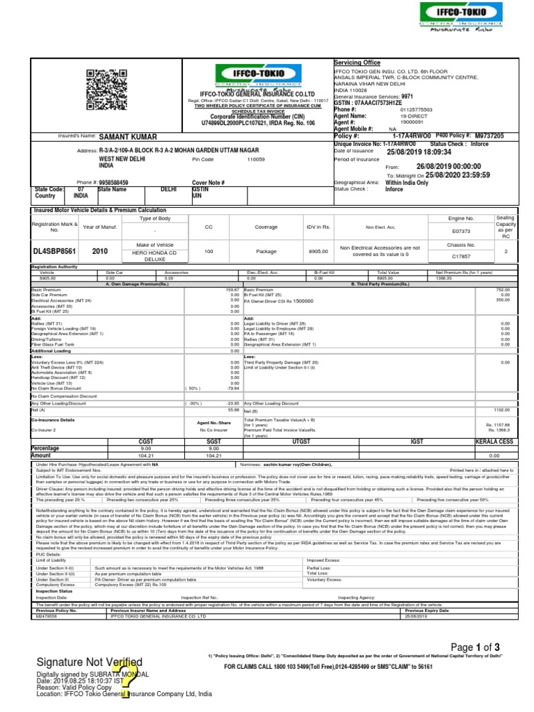 Bike Insurance | PDF | Indemnity | Liability Insurance