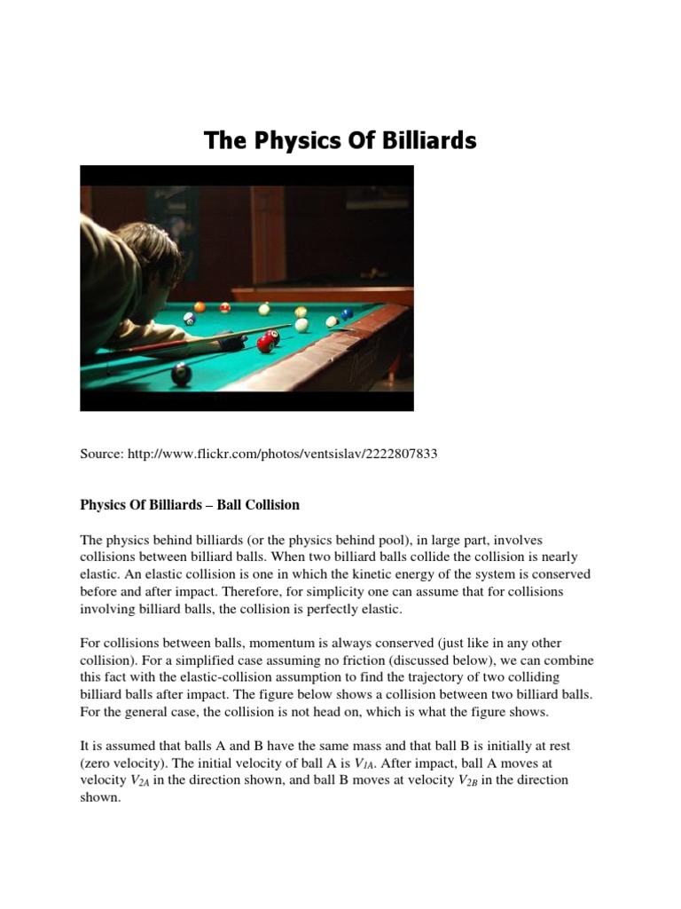 The Physics of Billiards | PDF | Collision | Friction
