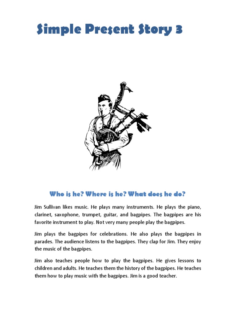 Simple Present Story 3 PDF | PDF | Musical Instruments | Music Production