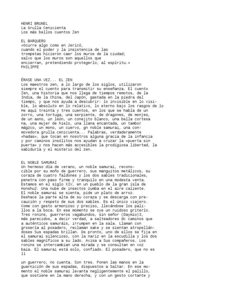 Brunel Henry Los Mas Bellos Cuentos Zen 2 | Descargar gratis PDF | zen ...