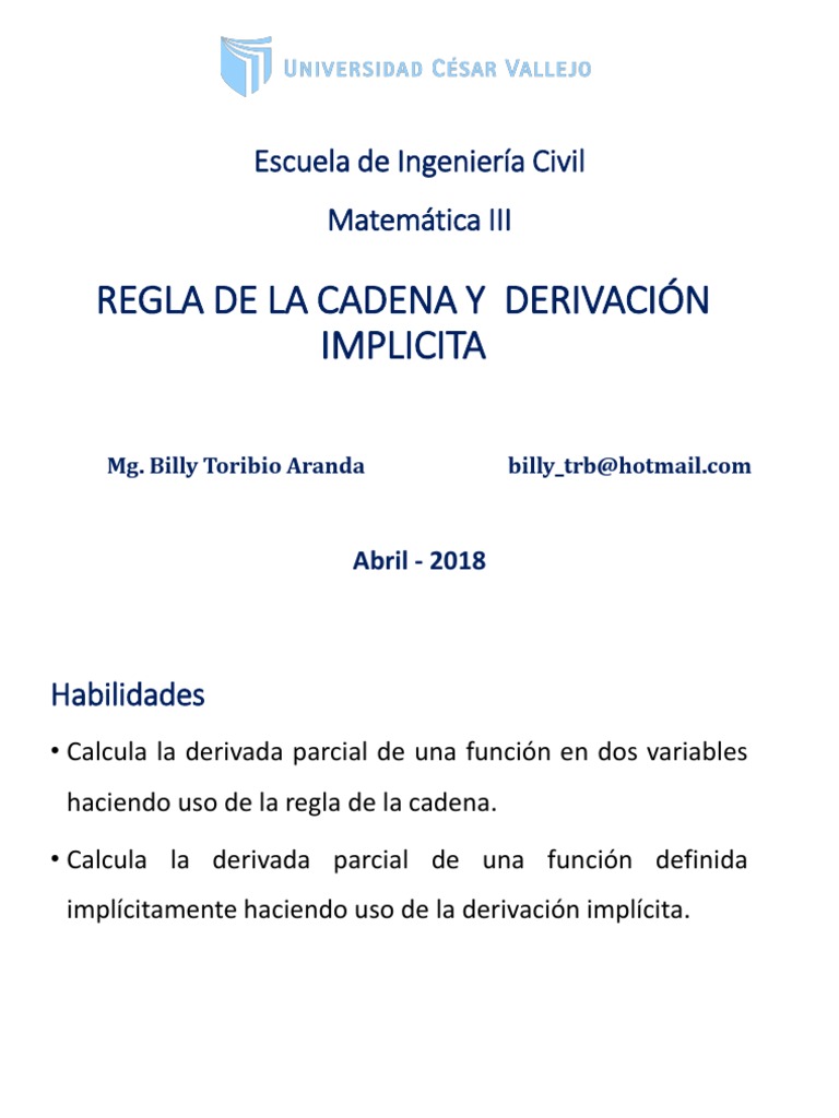 Derivación Implícita y Regla de la Cadena | PDF | Derivado | Análisis