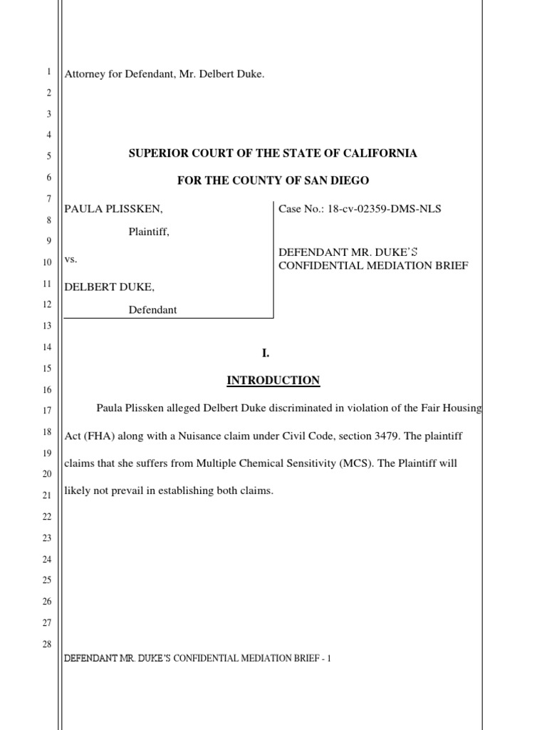 State Mediation Brief | PDF | Contributory Negligence | Negligence
