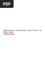 Materials Science and Engineering An Introduction 9th Edition Solutions ...