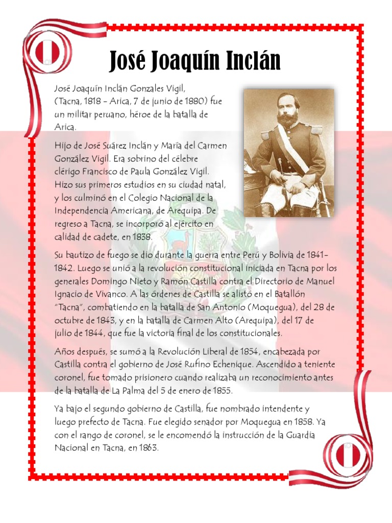 Biografía de José Joaquín Inclán | PDF | Guerra | Perú