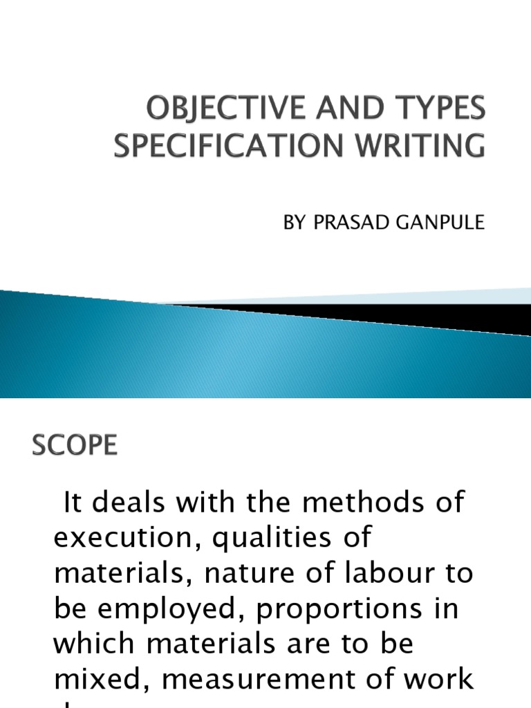 Specification Writing - I | Download Free PDF | Specification ...