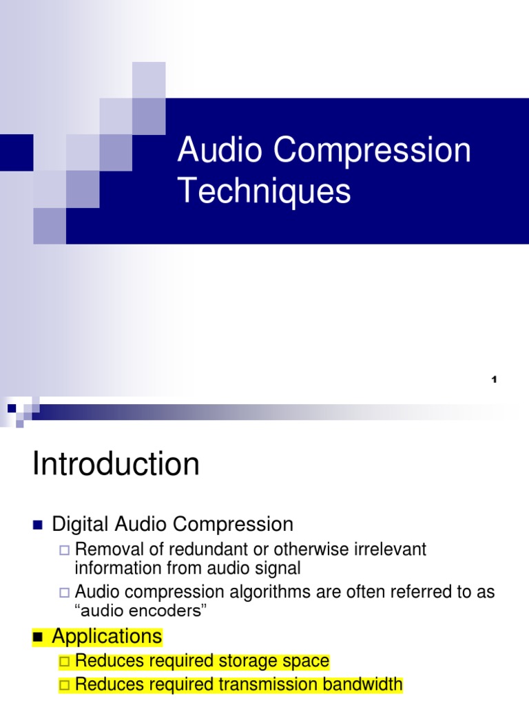 Audio Compression | PDF | Data Compression | Digital Audio
