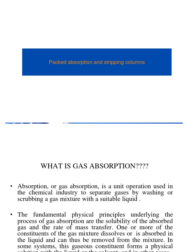 Absorption II. Abstrip-Packed - Columns | PDF | Chemistry | Physical ...