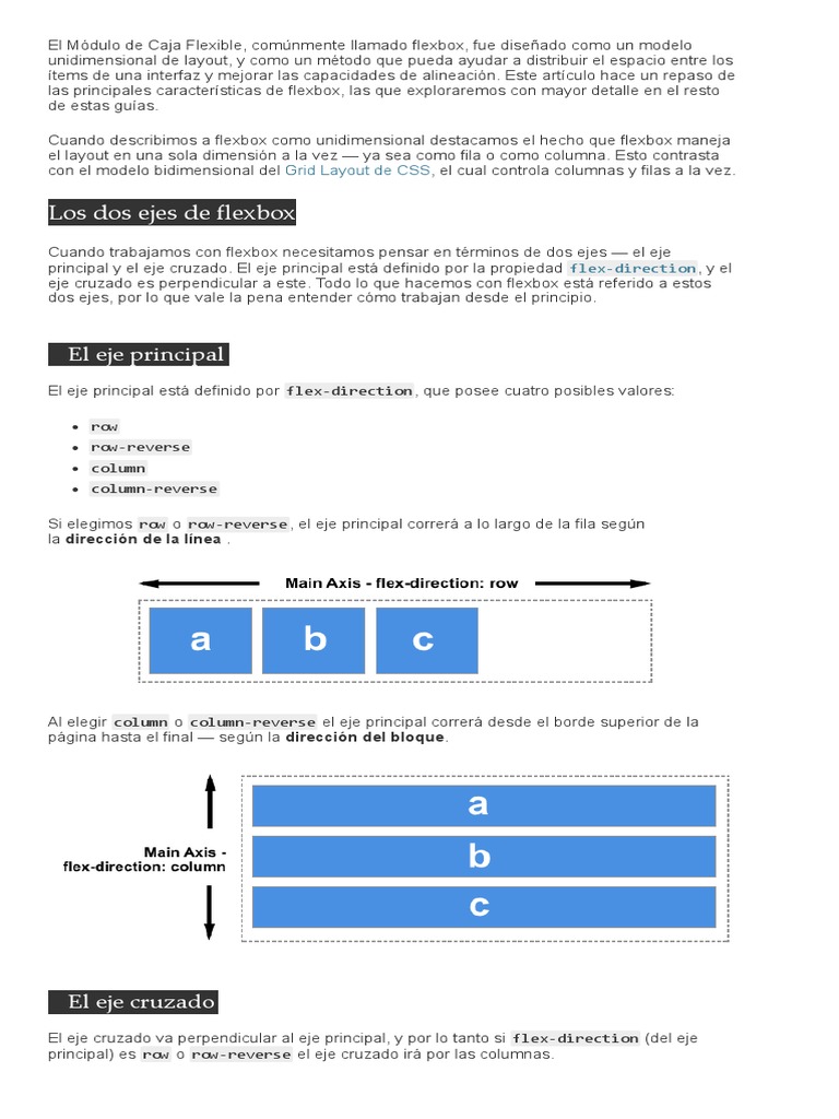 Conceptos Básicos de flexbox - CSS.pdf | PDF | Hojas de estilo en cascada | Dimensión