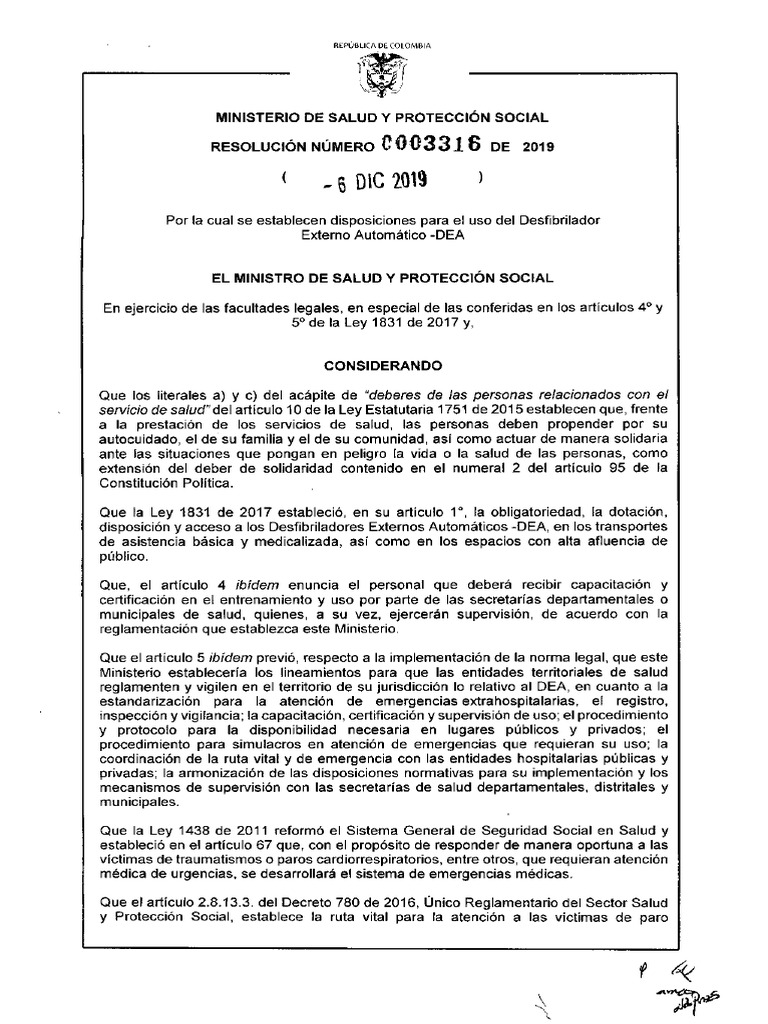 Resolución No. 3316 de 2019 | PDF