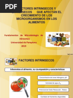 Factores Intrínsecos y Extrínsecos de Los Alimentos EJ 2023 | PDF | Agua | Alimentos