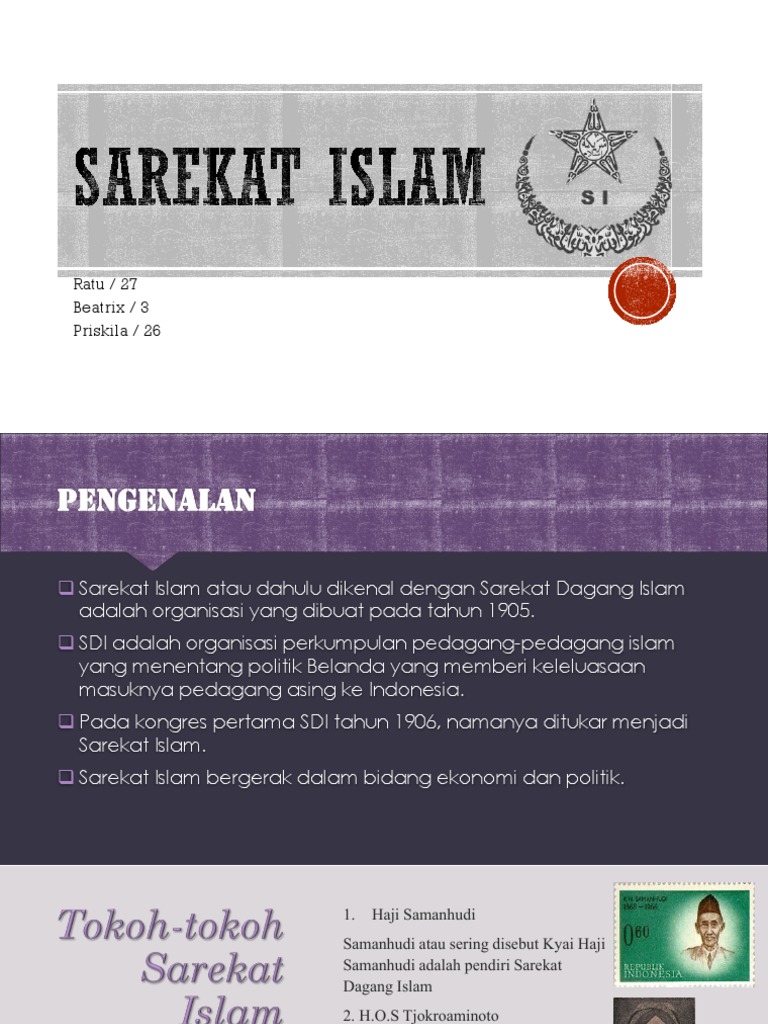 Sejarah dan Peran Sarekat Islam | PDF | Politik | Sejarah