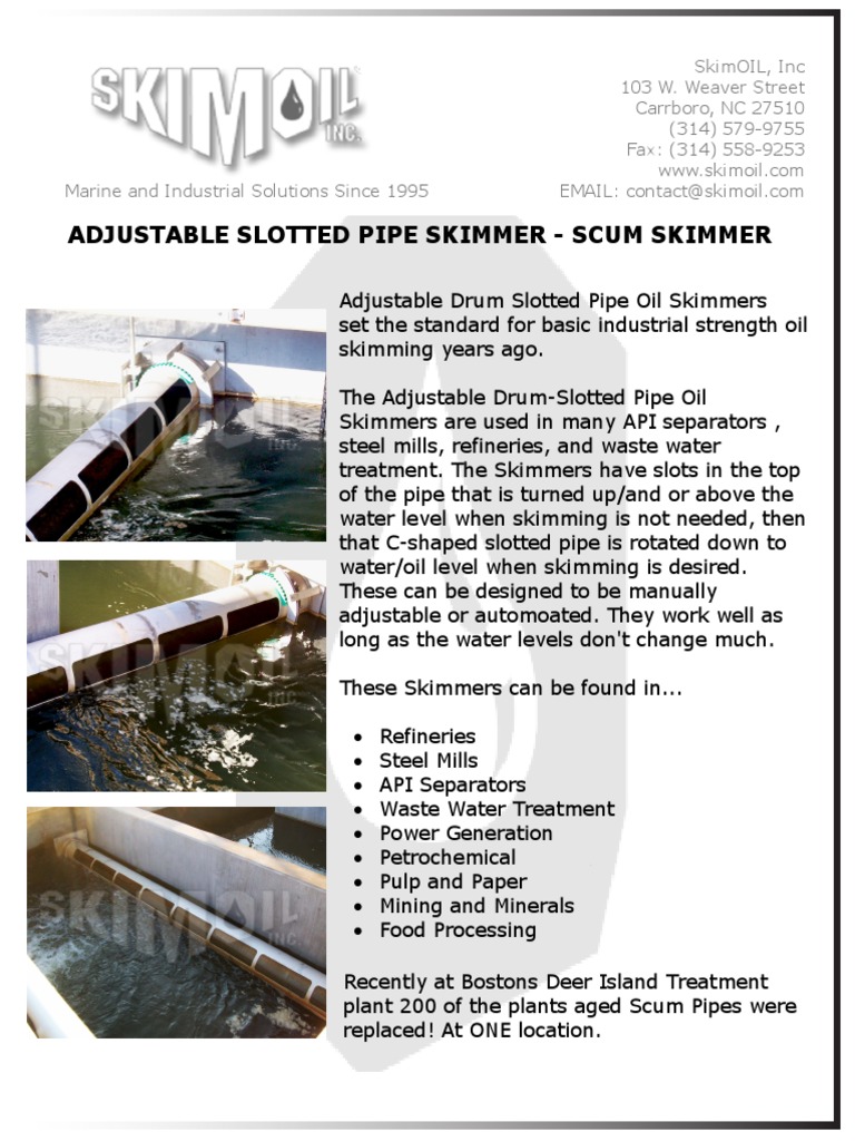 Retrofitting Aged Oil Skimming Systems with Adjustable Slotted Pipe ...