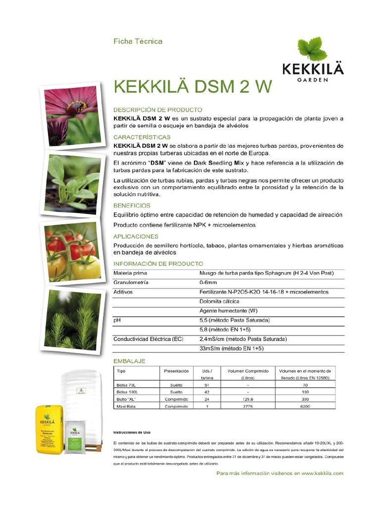 Ficha Técnica Sustrato Kekila PDF | PDF