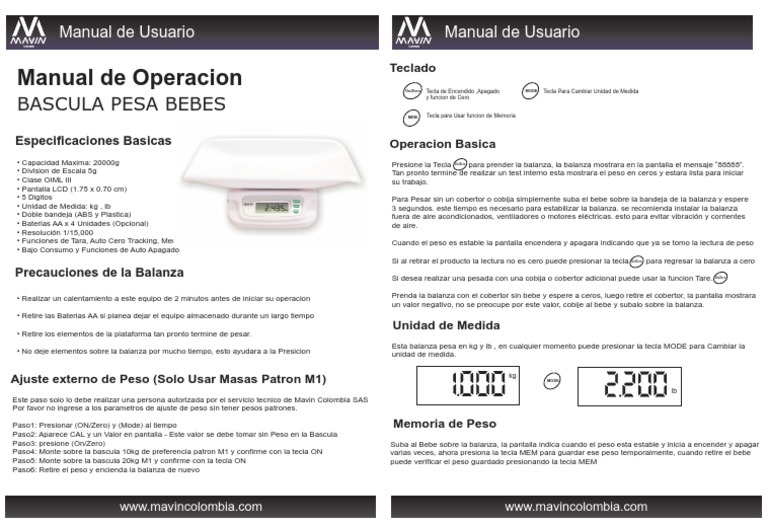 Manual - Pesa - Bebes - KEX GERMANY PDF | PDF | Balanza | Informática y ...