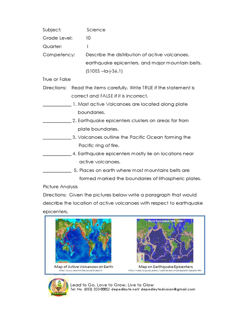 Grade 10 Q1 Earth Science | PDF | Plate Tectonics | Seabed