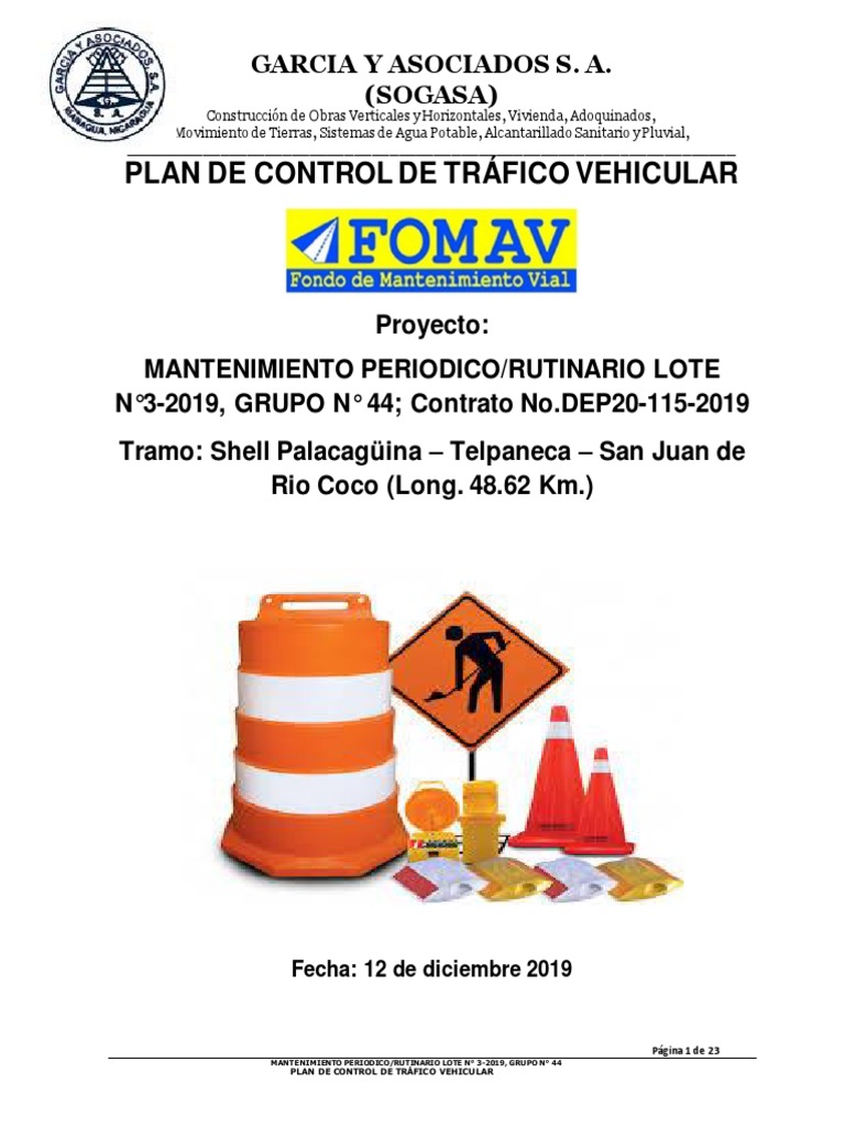 GRUPO 44, LOTE N°3-2019, SOGASA, Plan de Señalizacion PDF | PDF ...