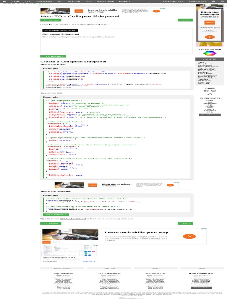 How To Create A Collapsed Sidepanel | PDF | J Query | Bootstrap (Front End Framework)