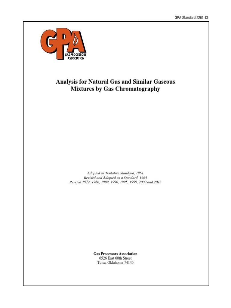 GPA Standard 2261-13 PDF | PDF | Gas Chromatography | Chromatography