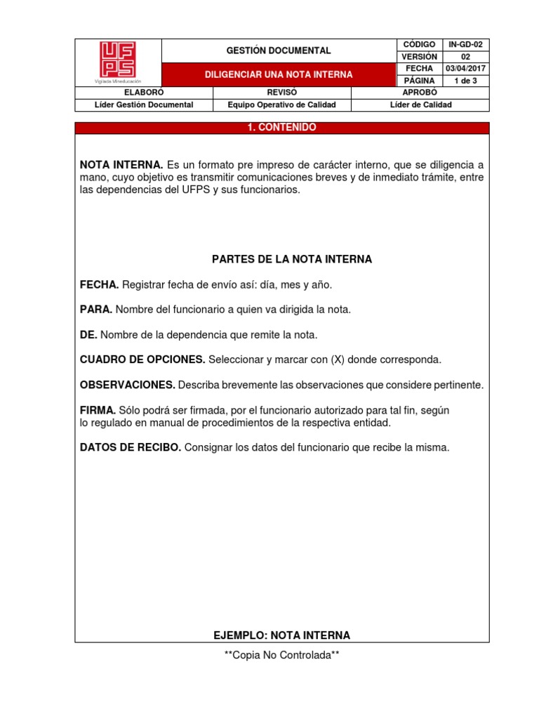 Nota Interna PDF | PDF | Business | Informática y tecnología de la ...