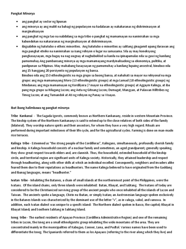 Pangkat Minorya | PDF