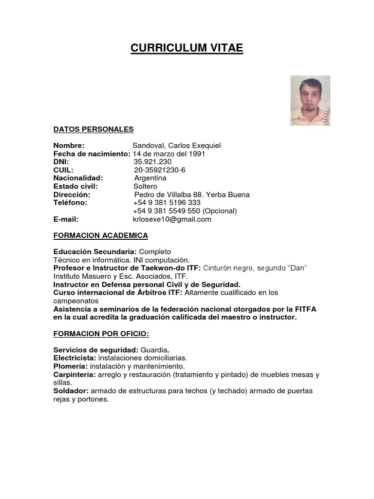 CURRICULUM VITAE Carlos | PDF