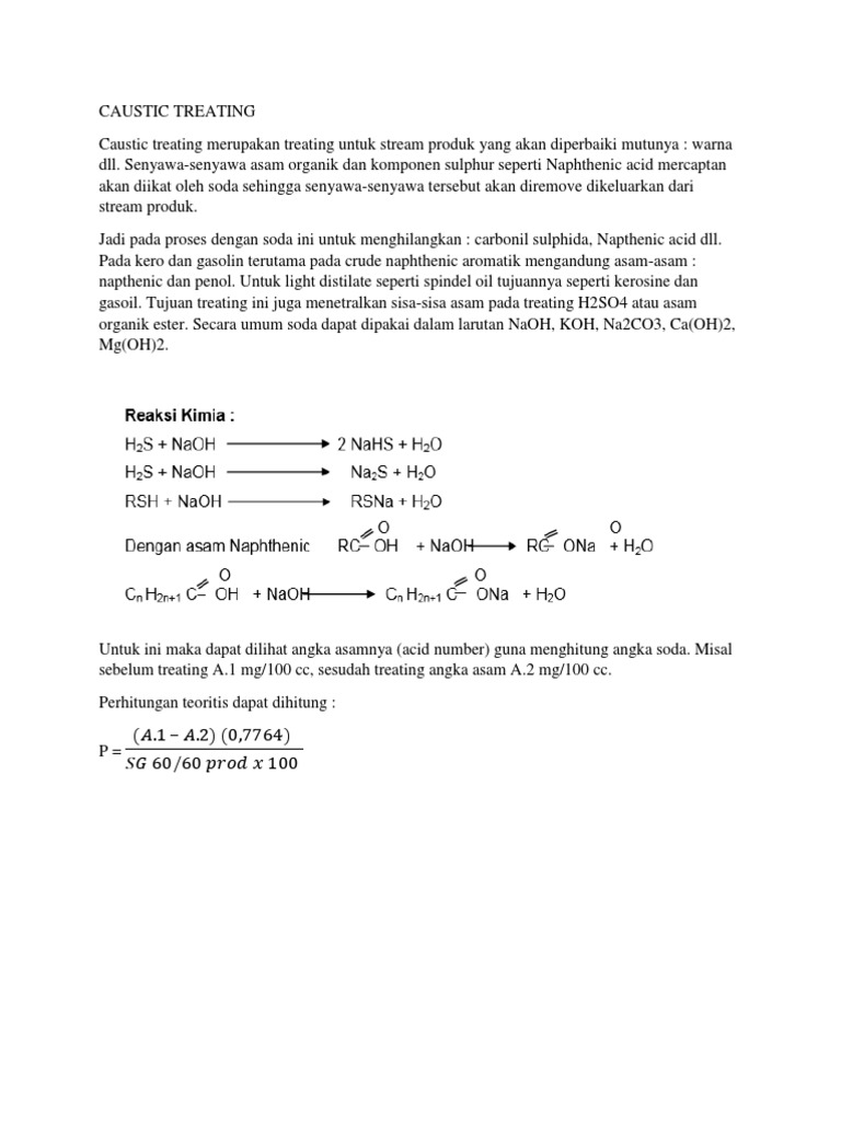 Caustic Treating | PDF