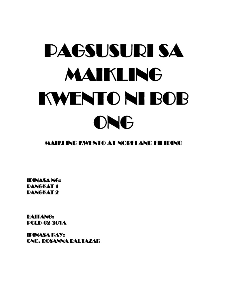 Bob Ong Pagsusuri Maikling | PDF