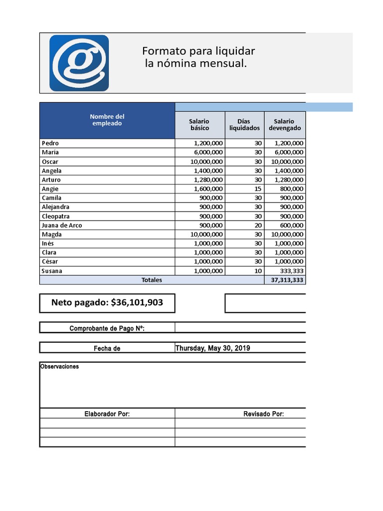 Nomina en Excel - XLSM | PDF | Relaciones laborales | Salario