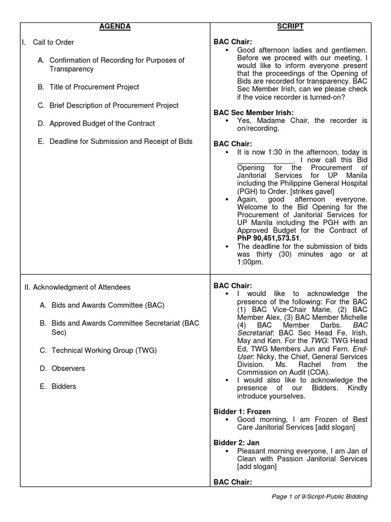 Script-Role Play-Procurement | PDF | U.S. Securities And Exchange ...