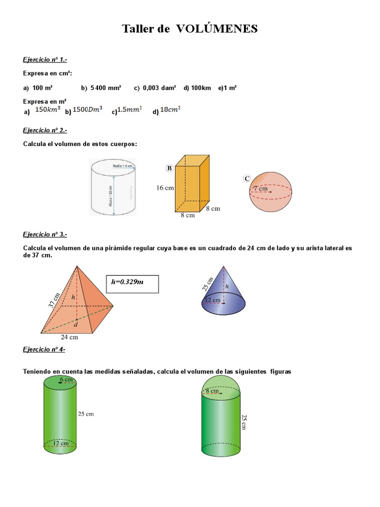 Ejercicios de Cc3a1lculo de Volumenes | PDF