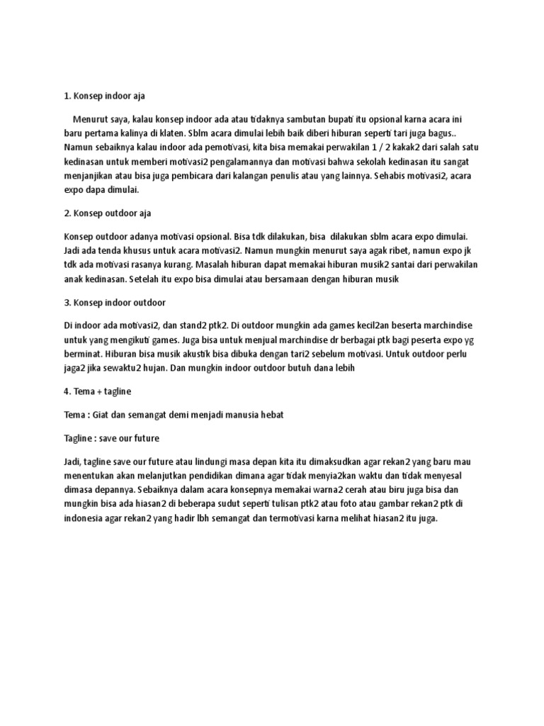 Konsep Acara Expo | PDF