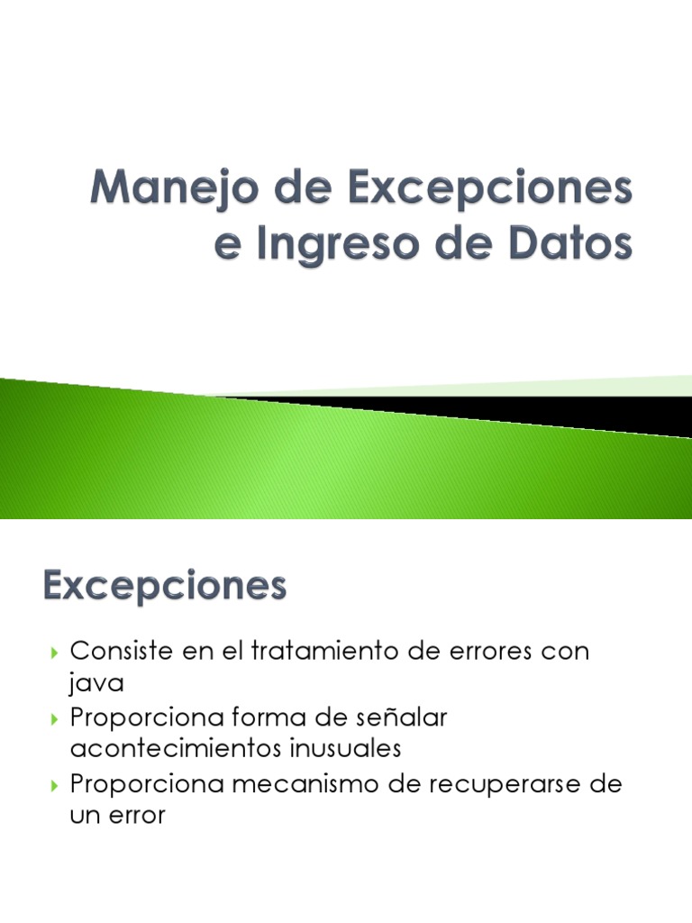 Manejo Excepciones | PDF | Java (lenguaje de programación) | Programa de computadora