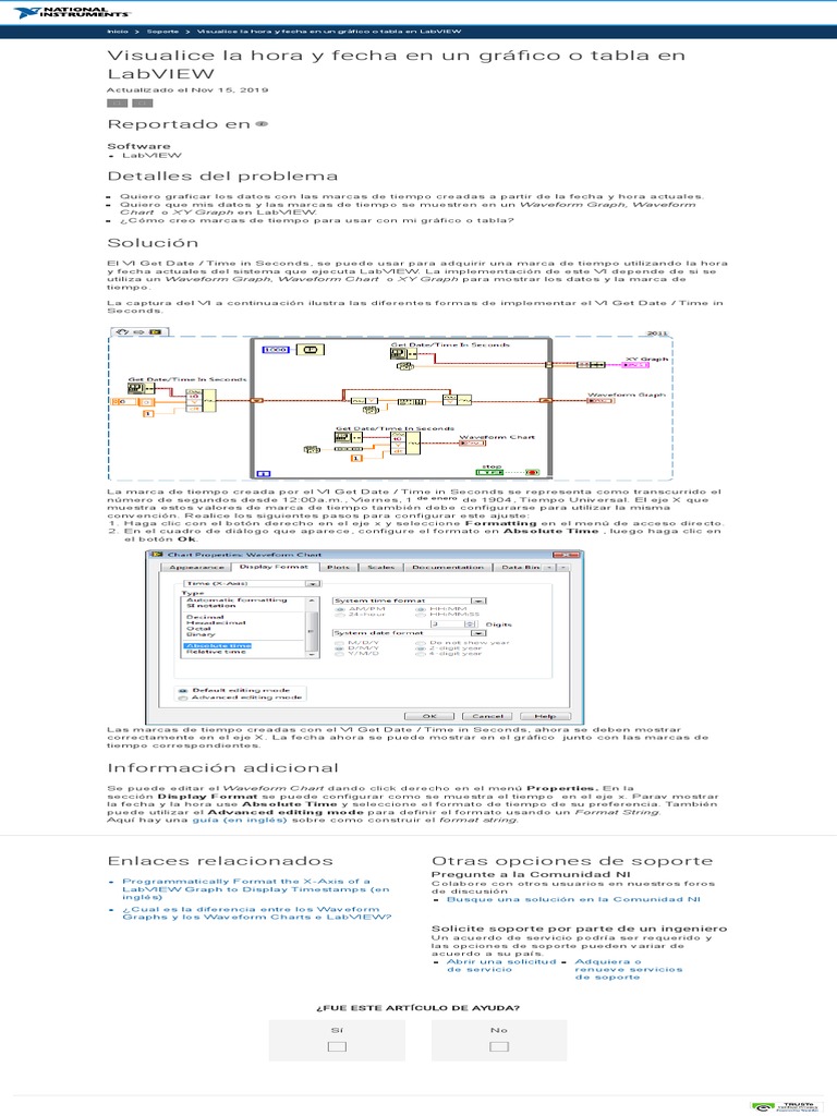 Visualice La Hora y Fecha en Un Gráfico o Tabla en LabVIEW PDF | PDF ...
