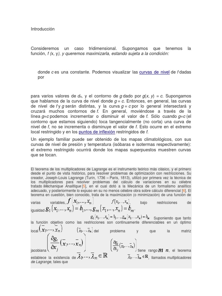 Trabajo de Lagrange | PDF | Derivado | Conjunto convexo